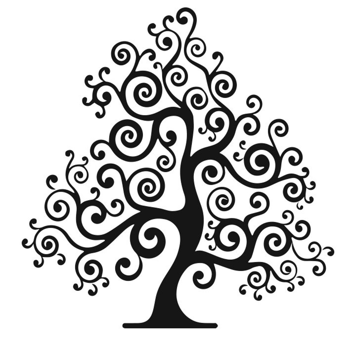 Swirly Tree Stencil on 10 Mil Clear Mylar Reusable Pattern - Etsy