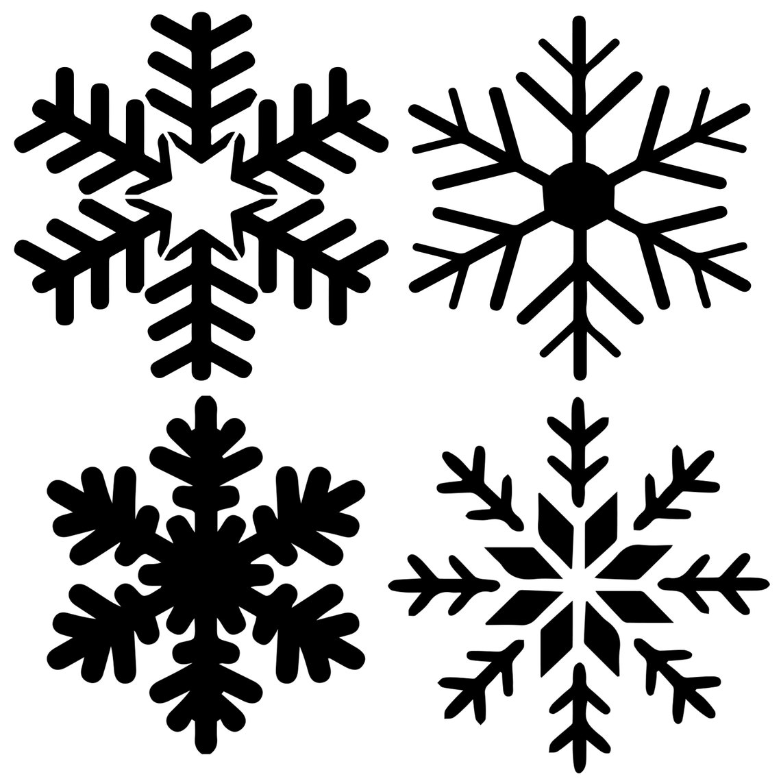 Snowflakes 4pk - Reusable Stencil Pattern - 10 Mil Mylar - Etsy