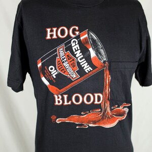 Vintage 80s Harley Davidson Hog Blood One Pocket Flagstaff Arizona T ...