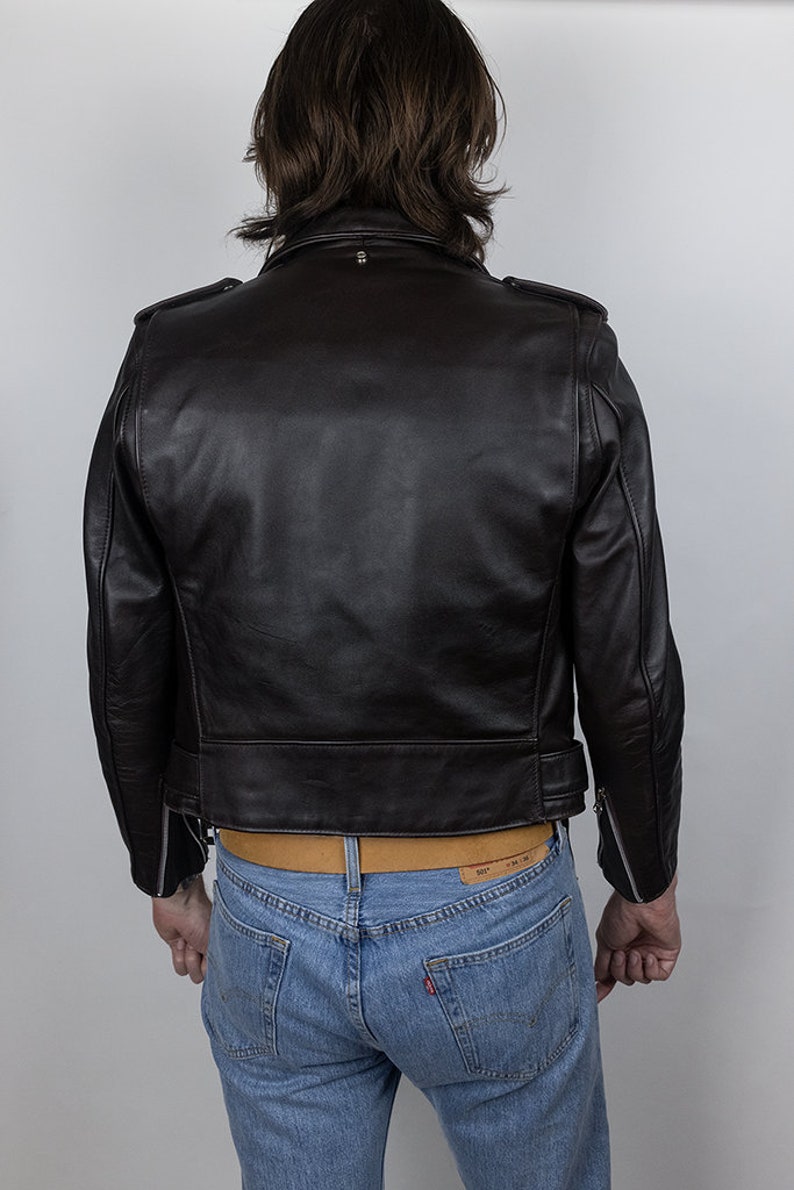 Rare Vintage Schott Bros. Steerhide Leather One Star 613 Dark Chocolate ...