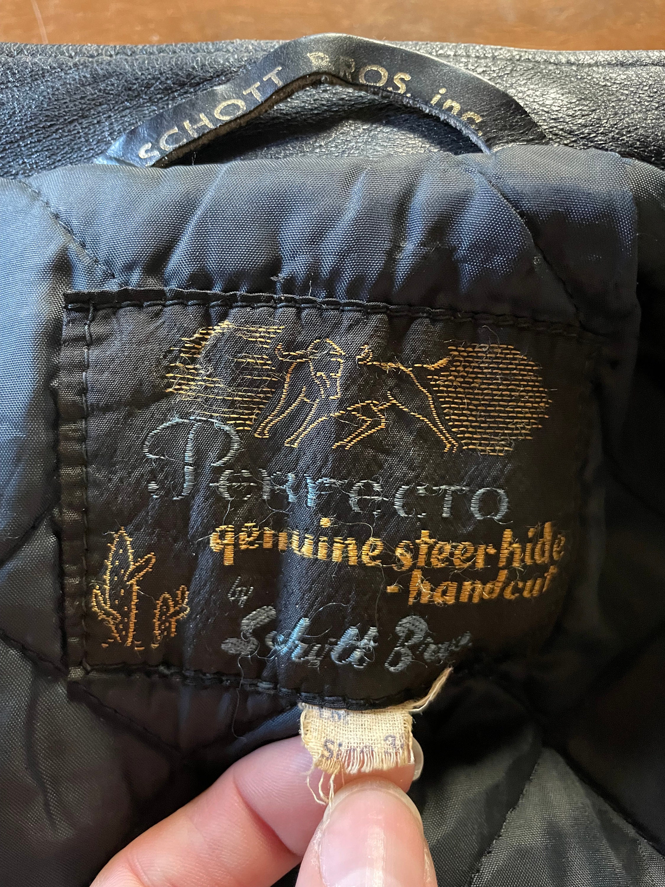 Vintage 70s Schott Perfecto Cactus Label Steerhide Leather Cafe Racer ...