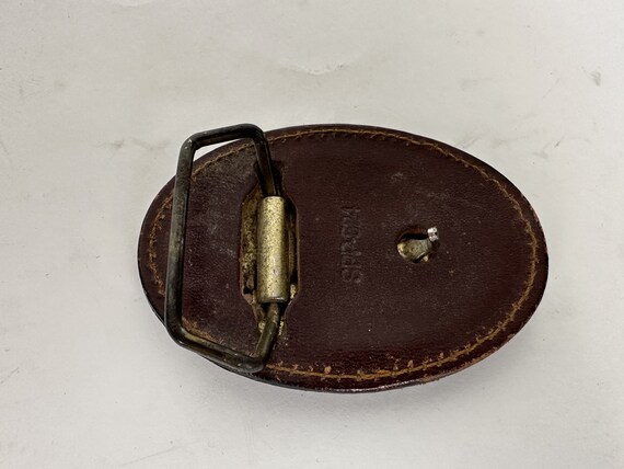 Vintage Leather Snap-on Tools Belt Buckle - Gem