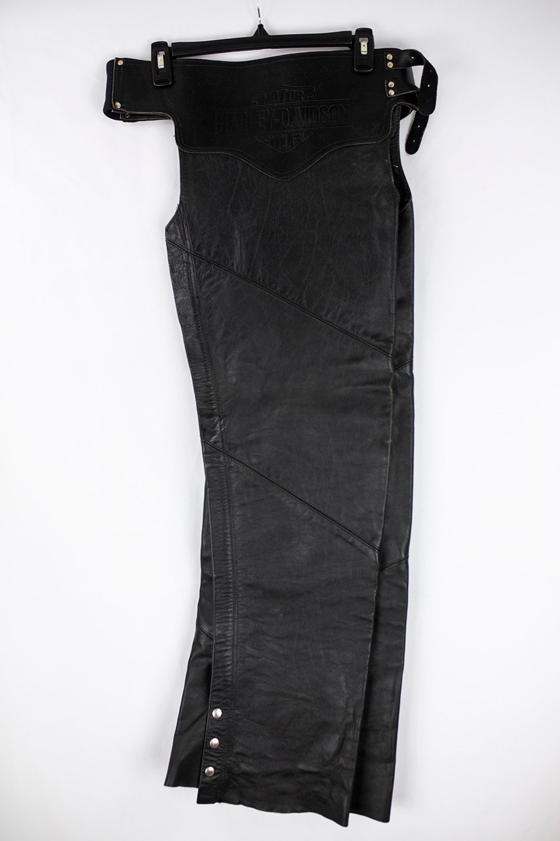 Vintage Harley Davidson Thick Riding Leather Cowhide Motorcycle Chaps ...