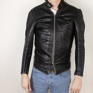 Vintage 70s Schott Perfecto Cactus Label Steerhide Leather Cafe Racer ...