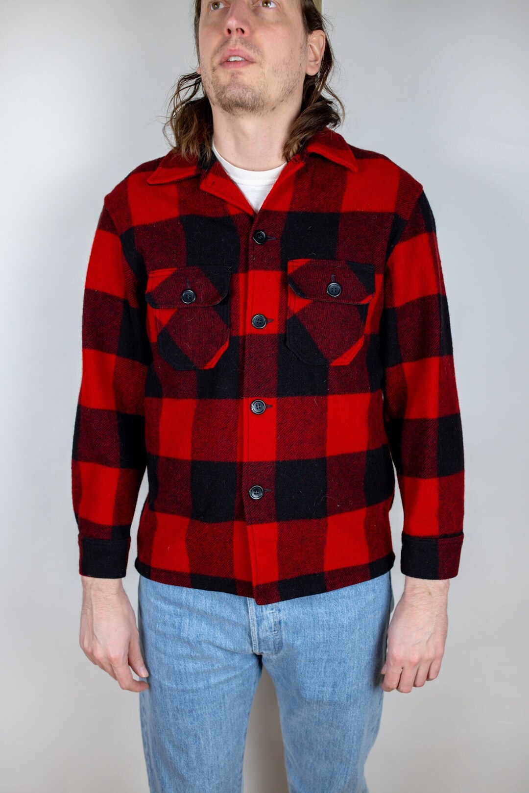 Vintage 80s Bemidji Woolen Mills Long Sleeve Two Pocket Button Down ...