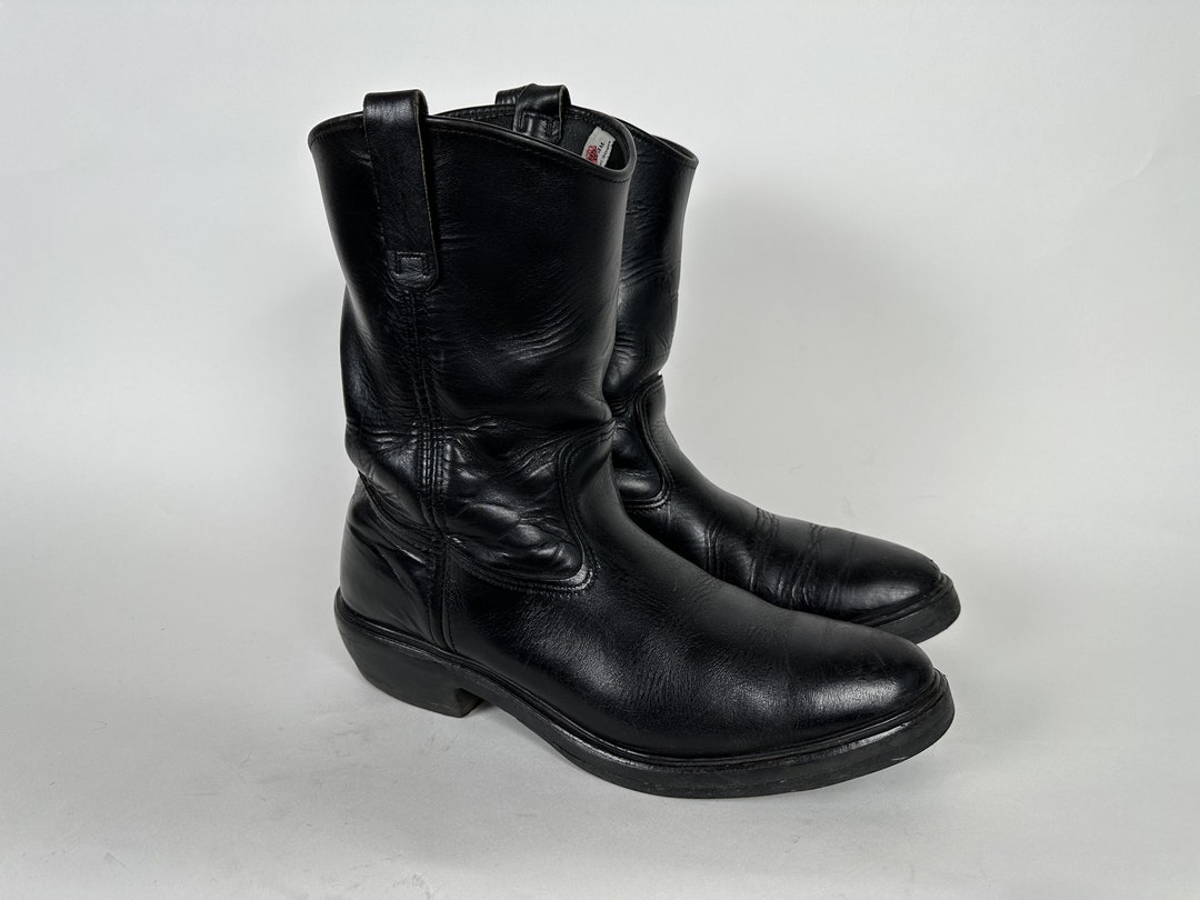 Vintage Red Wing 297 Pecos Round Soft Toe Cowboy Wellington Roper ...