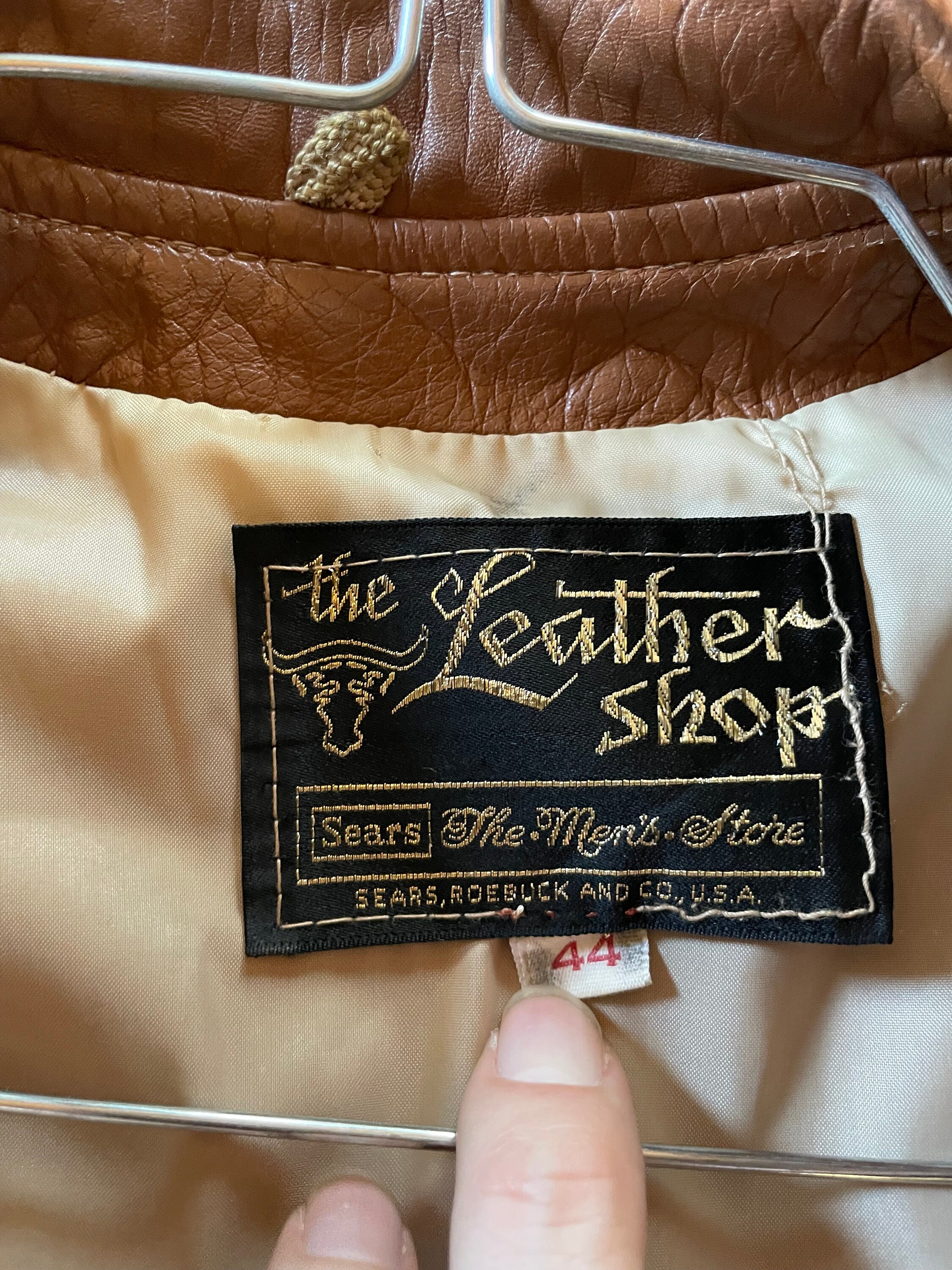 Vintage 70s Sears Leather Shop Brown Cafe Racer Motorcycle Jacket Size 44 Large Cowhide - Etsy