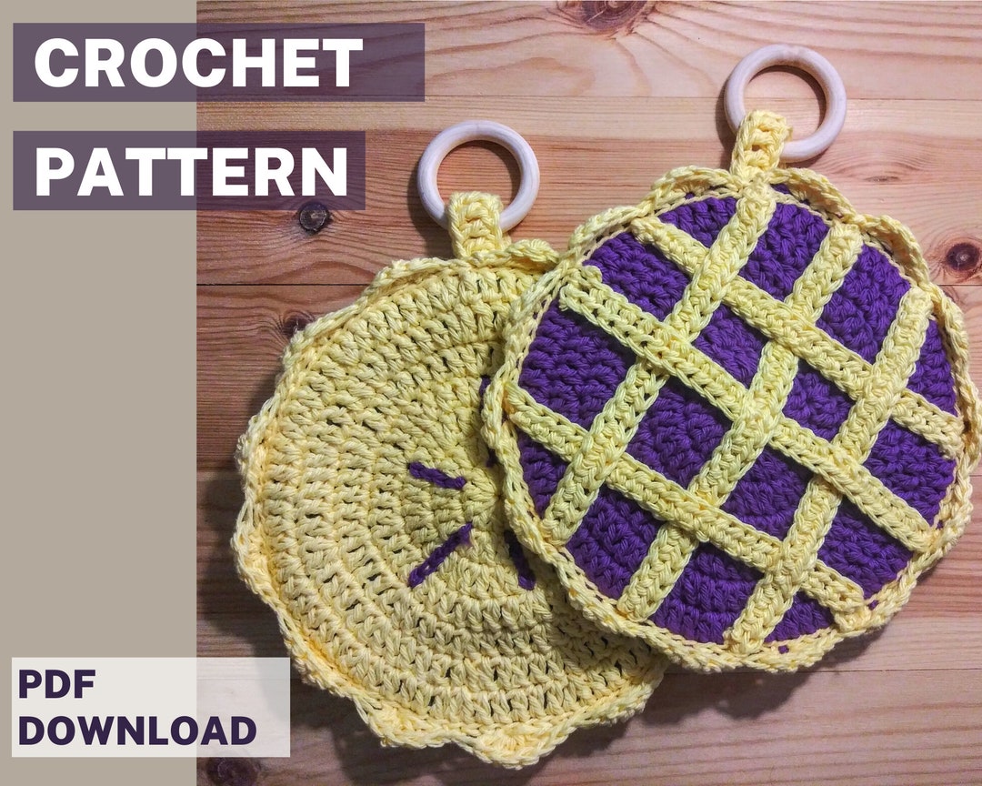 Crochet Pattern Rustic Lattice Pie and Vented Pie set of - Etsy