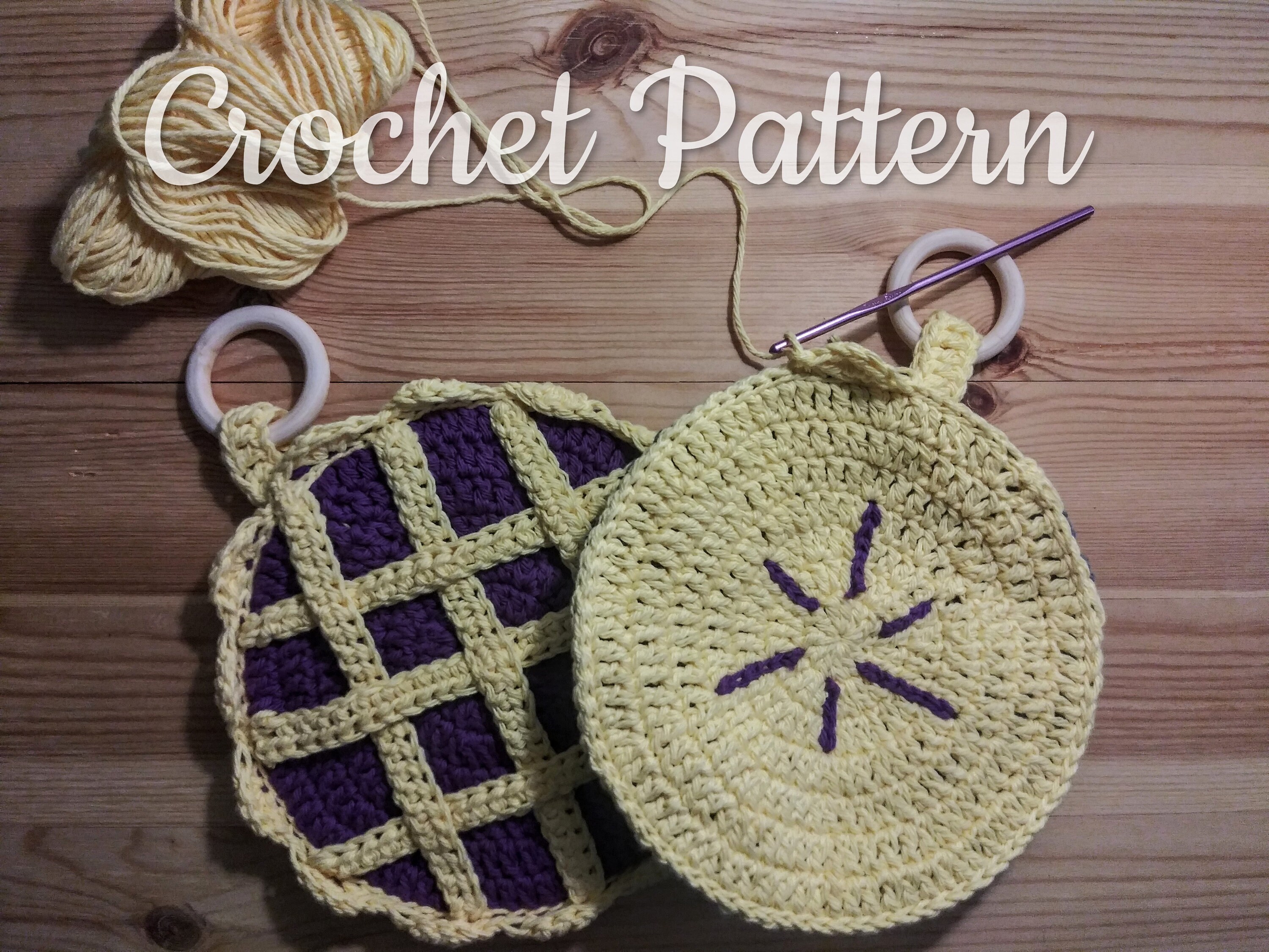 Crochet Pattern Rustic Lattice Pie and Vented Pie set of - Etsy