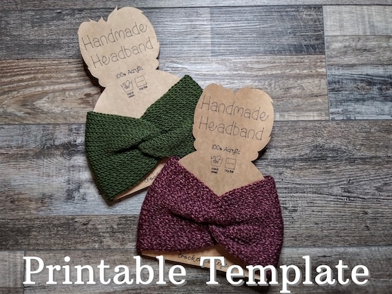 Messy Bun Headband Tag Template Editable Word Template and | Etsy