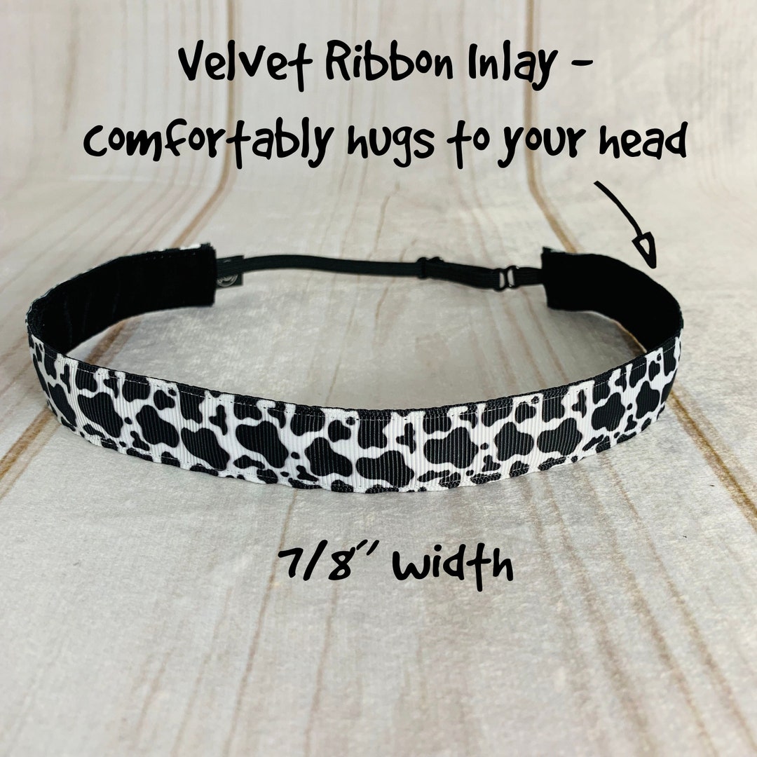 1" COW PRINT Headband- Adjustable Nonslip (fits Kids and Adults) by ...