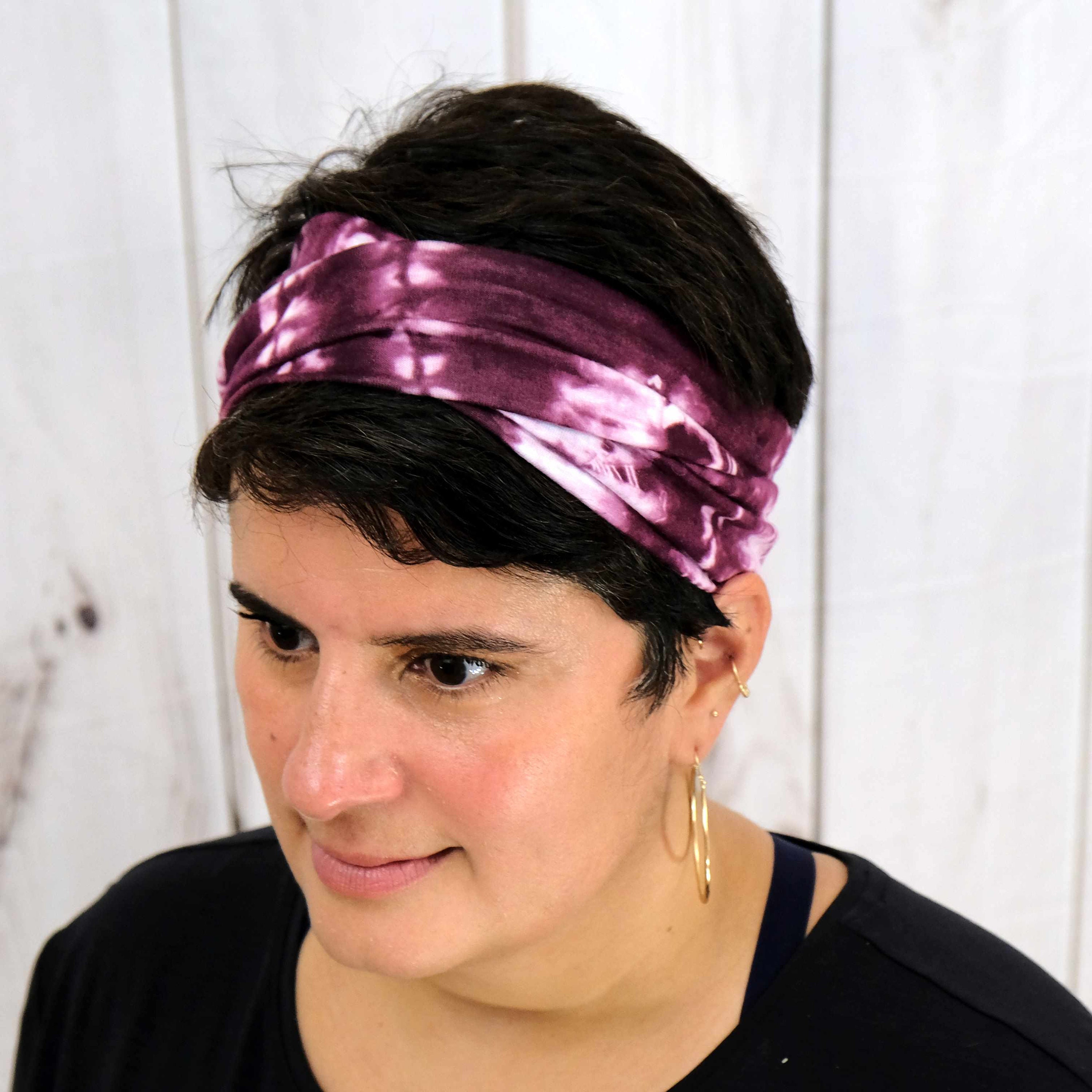MAROON TIE DYE Headband / Twisted Turban Headband / Top Knot Headband ...