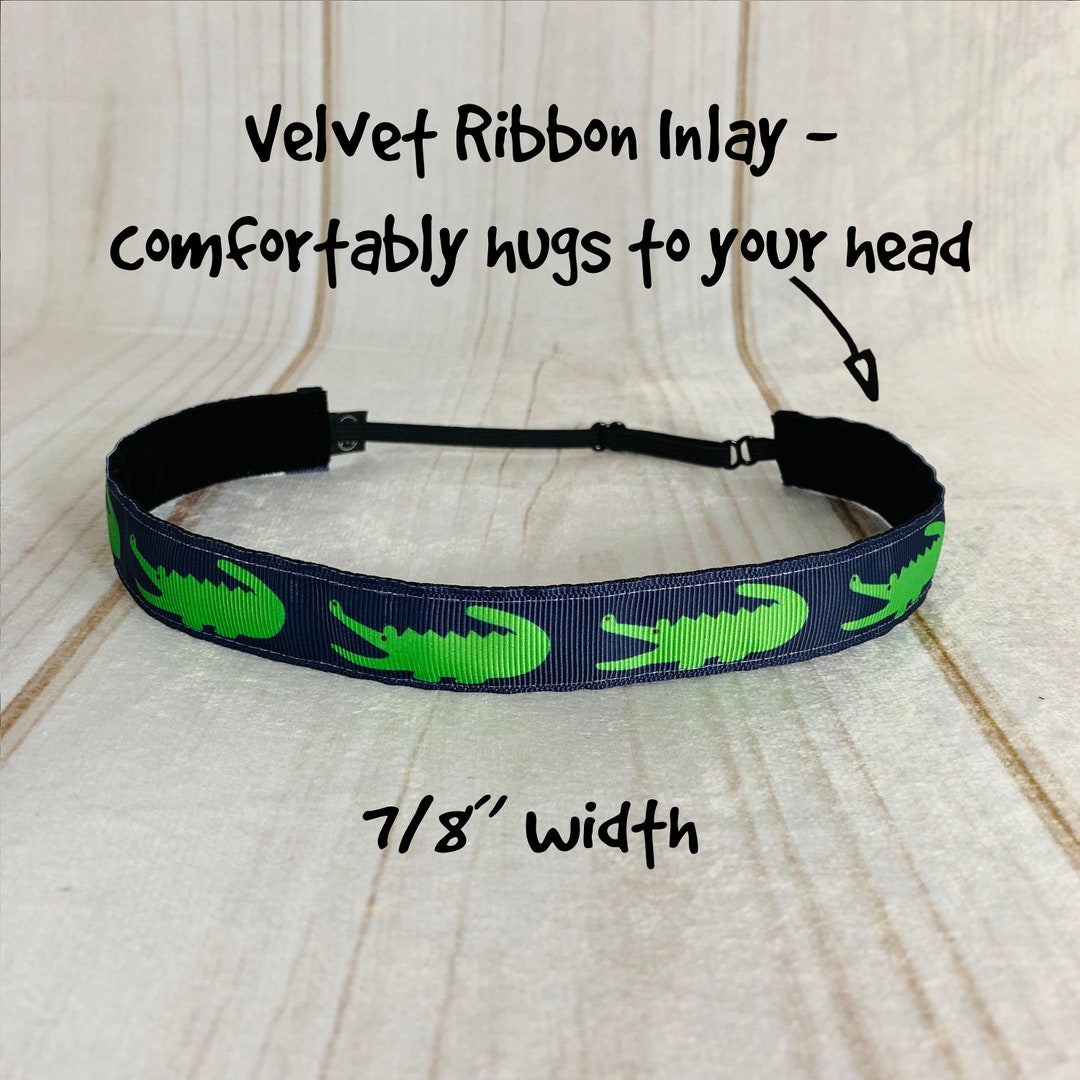 7/8" CROC ALLIGATOR Headband / Crocodile Gator Headband / Adjustable ...