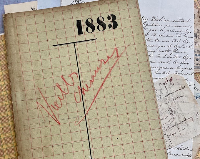 Lot of 16 Pieces : Antique French Invoices 19th, Old Documents, Ledger ...