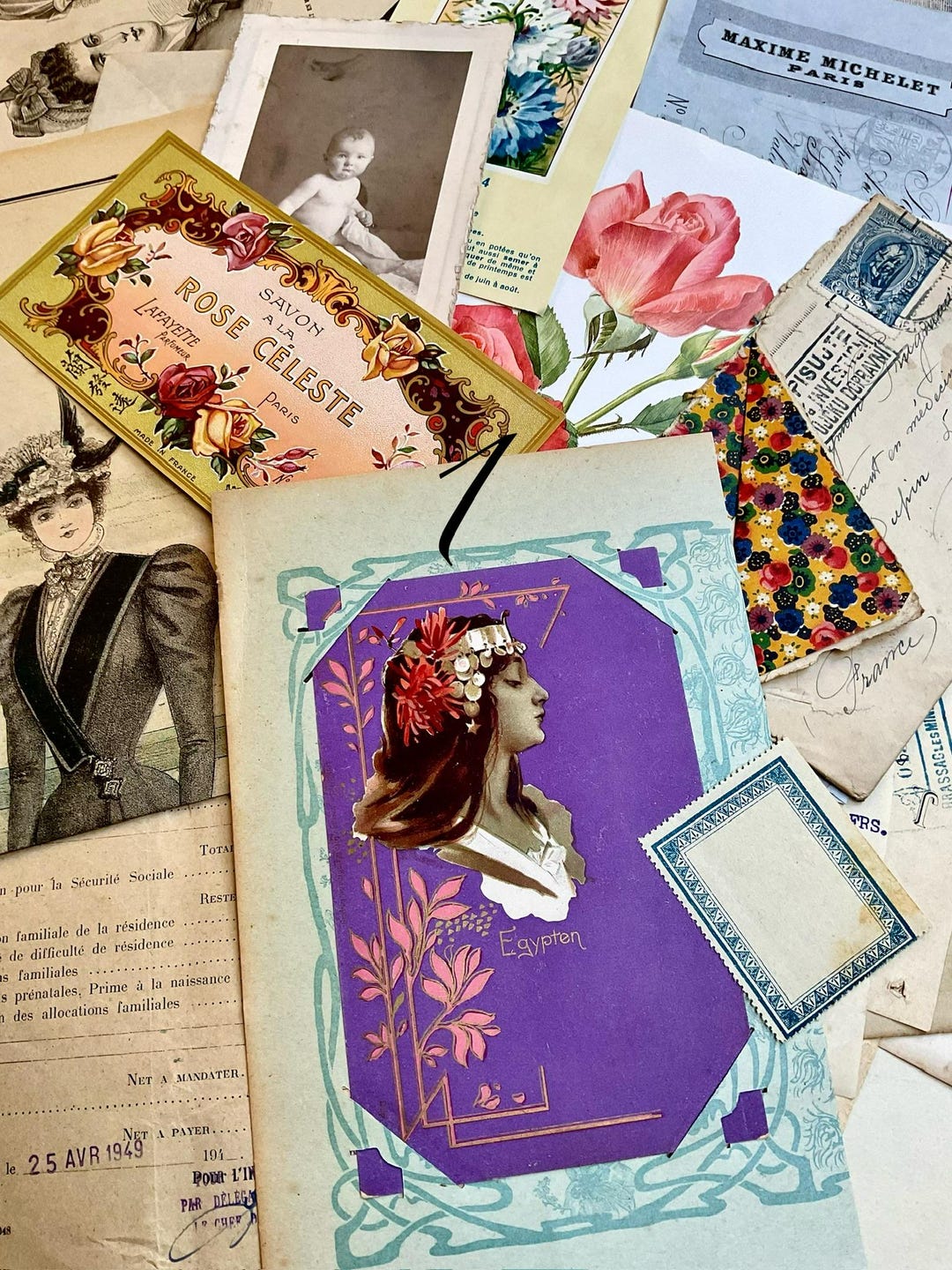 1870s-1930s, Lot of 40 Antique Vintage French Papers Documents ...