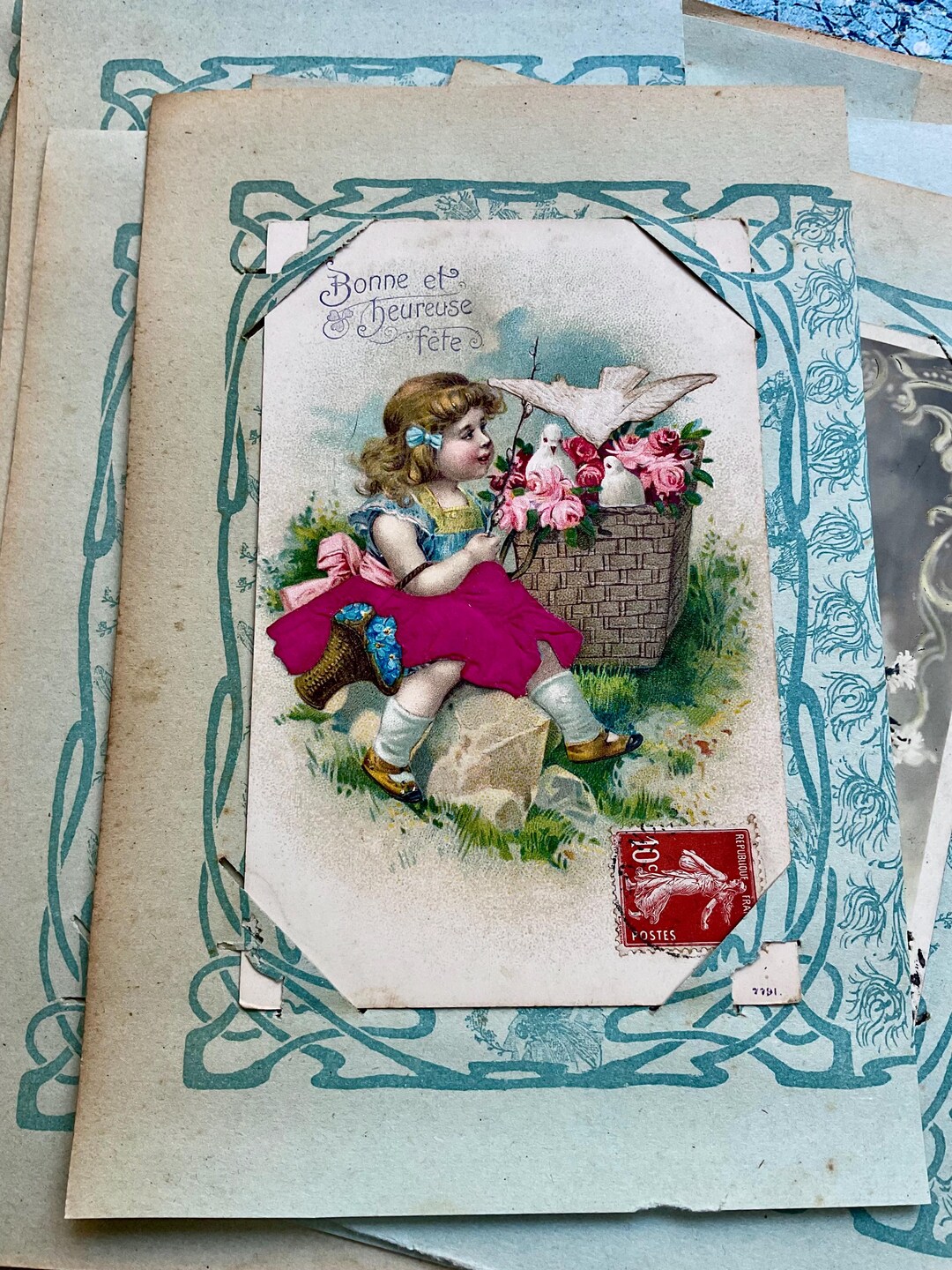 Vintage French Folder Thick Papers for Postcards 1900s Postcards, Junk ...