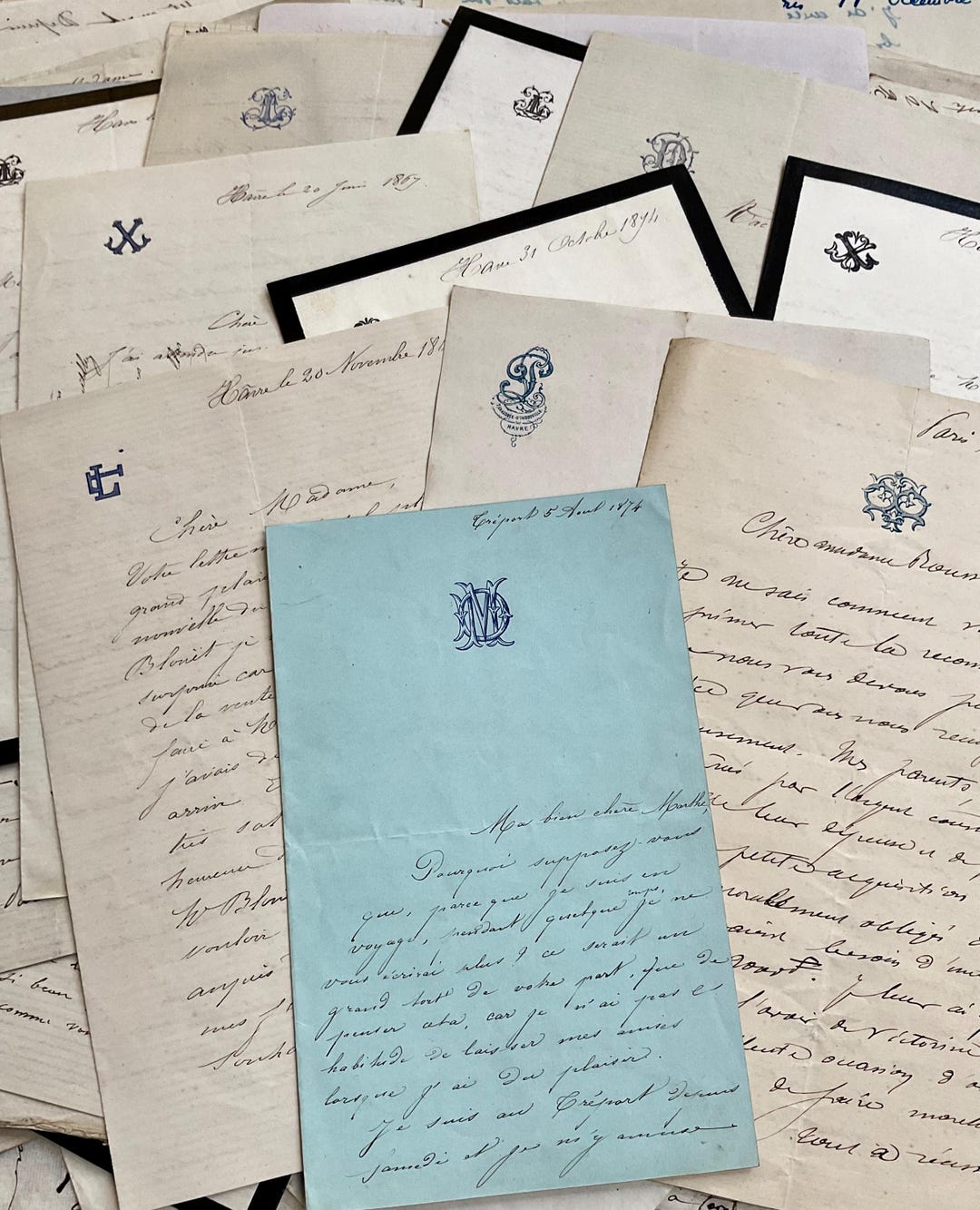 1860s-1940s, Lot of 100 Antique and Vintage French Handwritten Letters ...