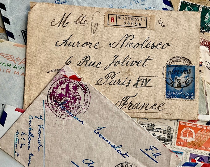Lot of 80 Vintage Empty Envelopes, International Envelopes and Stamps ...