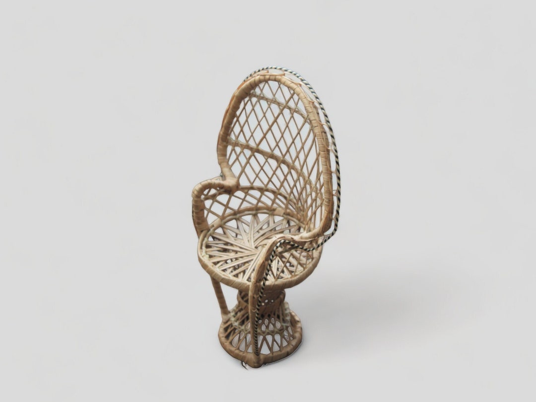 Mini Peacock-style Rattan Chair Small Boho Chair - Etsy