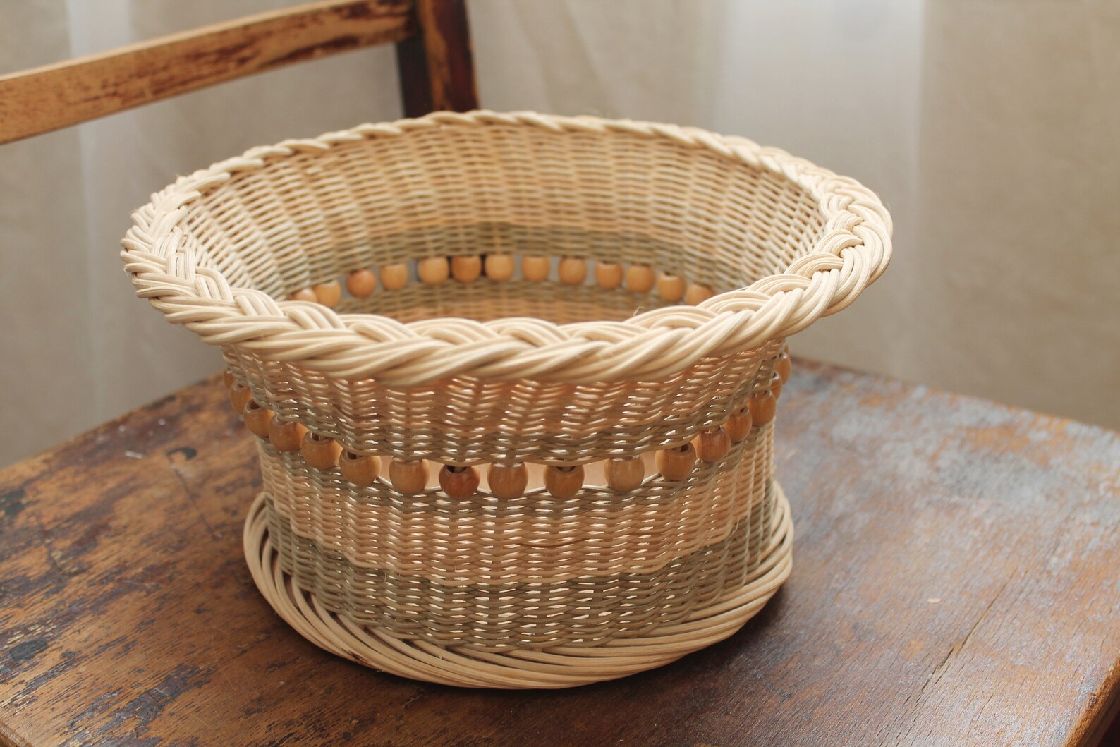 Vintage Boho Wicker Planter - Etsy
