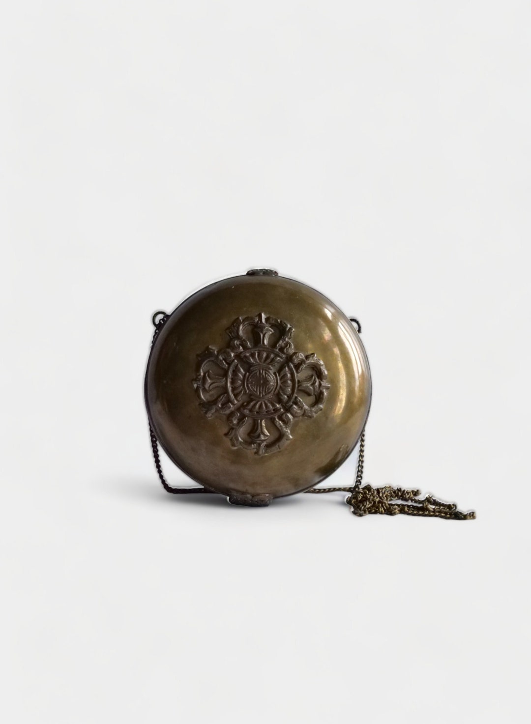 Antique Brass Purse With Closure and Brass Chain Elegant - Etsy