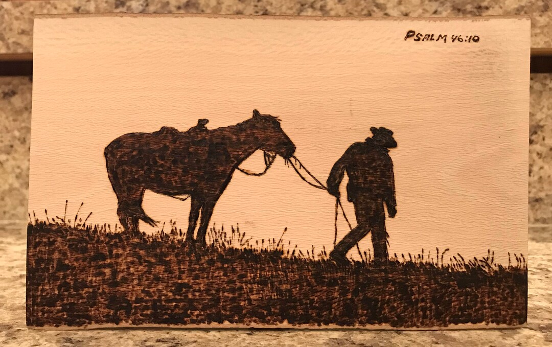 Pyrography of the Still Cowboy - Etsy