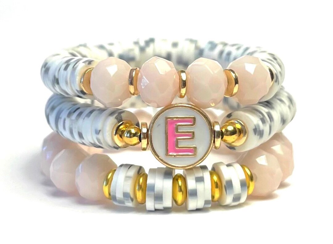 Enamel Initial Bracelets, Letter Bracelets, Name Bracelets, Letter ...