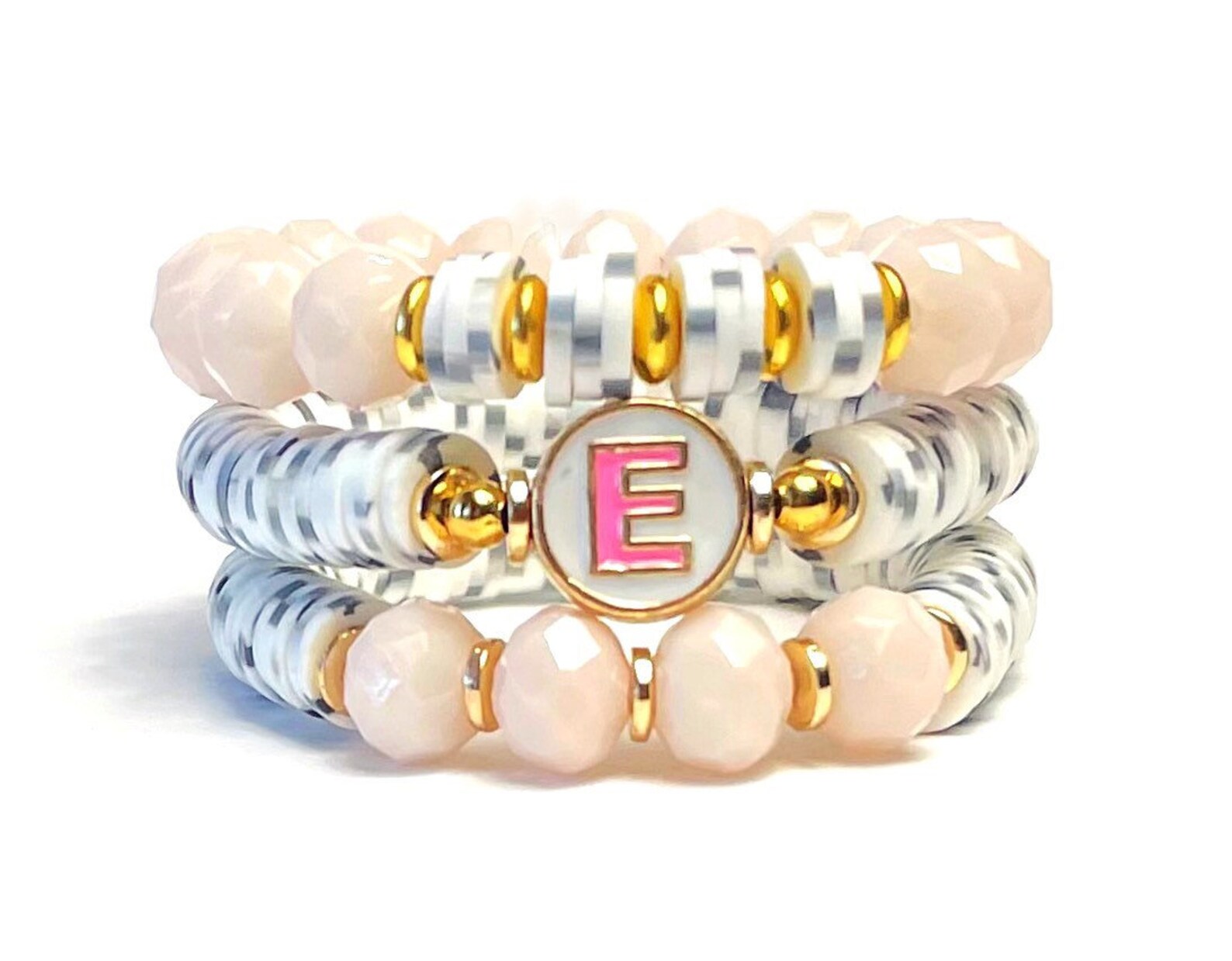 Enamel Initial Bracelets Letter Bracelets Name Bracelets - Etsy