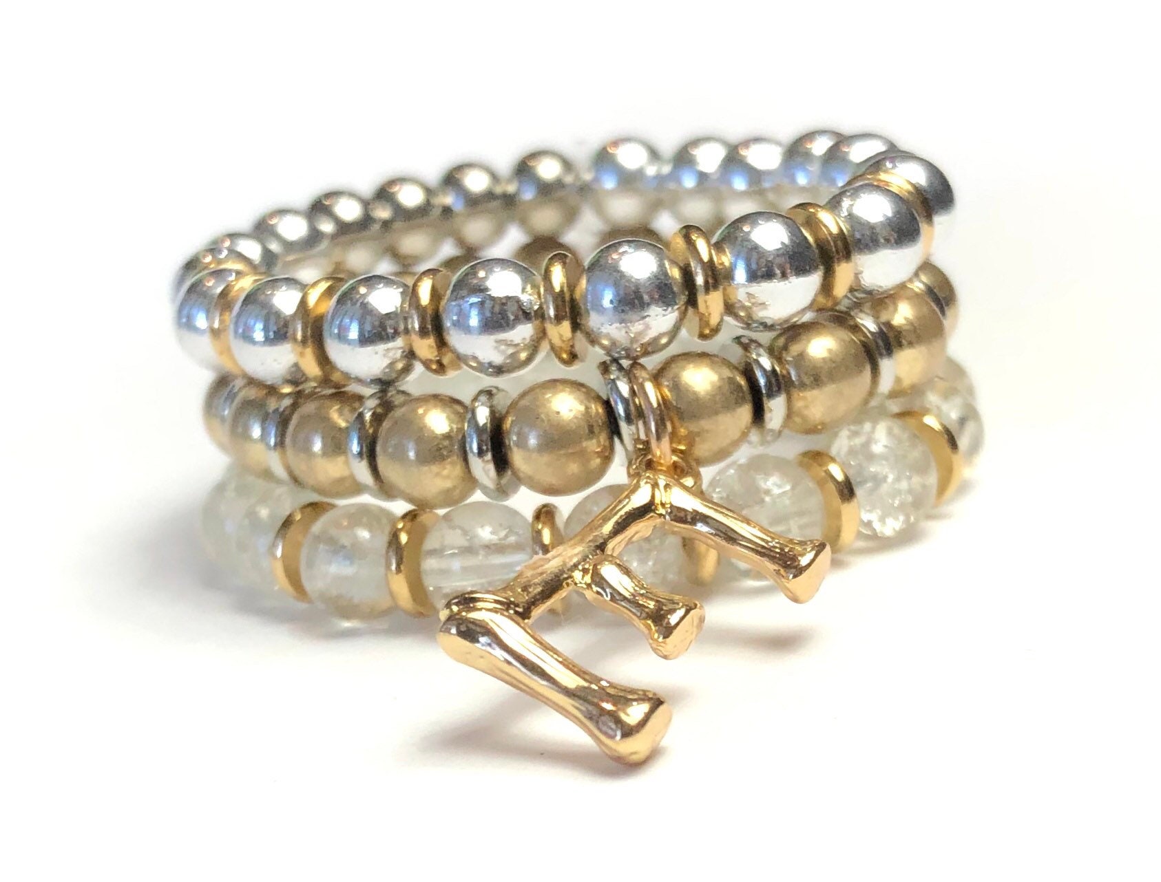 Monogram Bead Bracelet Monogram Bracelet Personalized Beaded | Etsy