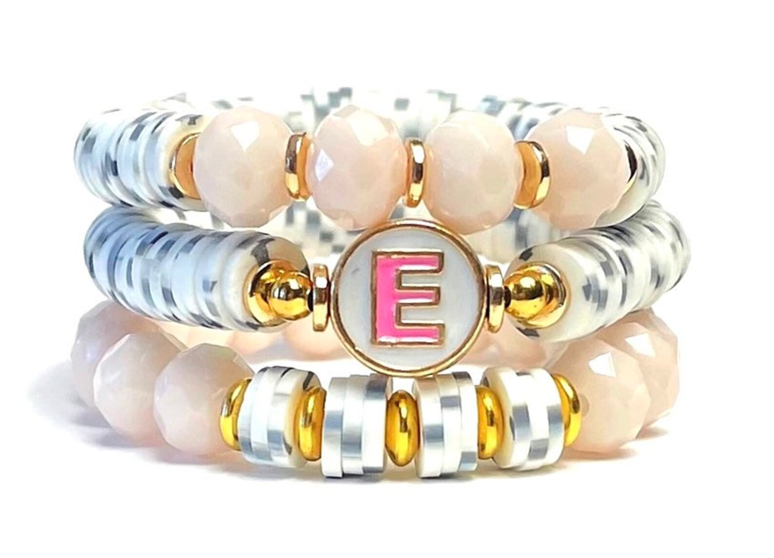 Enamel Initial Bracelets Letter Bracelets Name Bracelets - Etsy