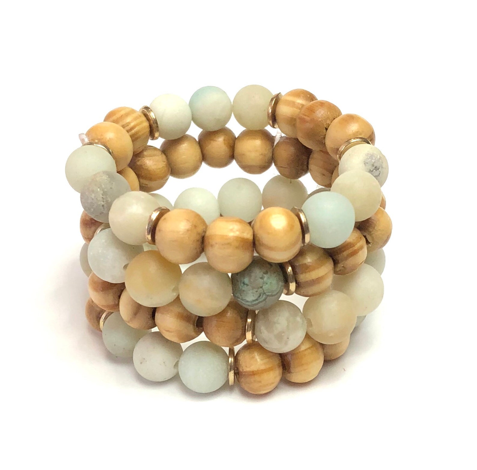 Sandalwood Boho Beaded Bracelet Bohemian Beadwork Stacking | Etsy