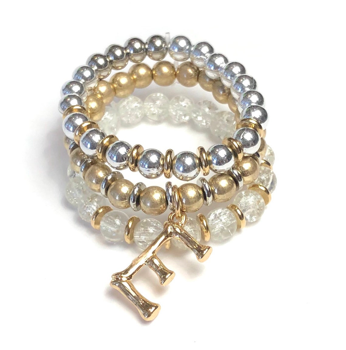 Monogram Bead Bracelet Monogram Bracelet Personalized Beaded - Etsy