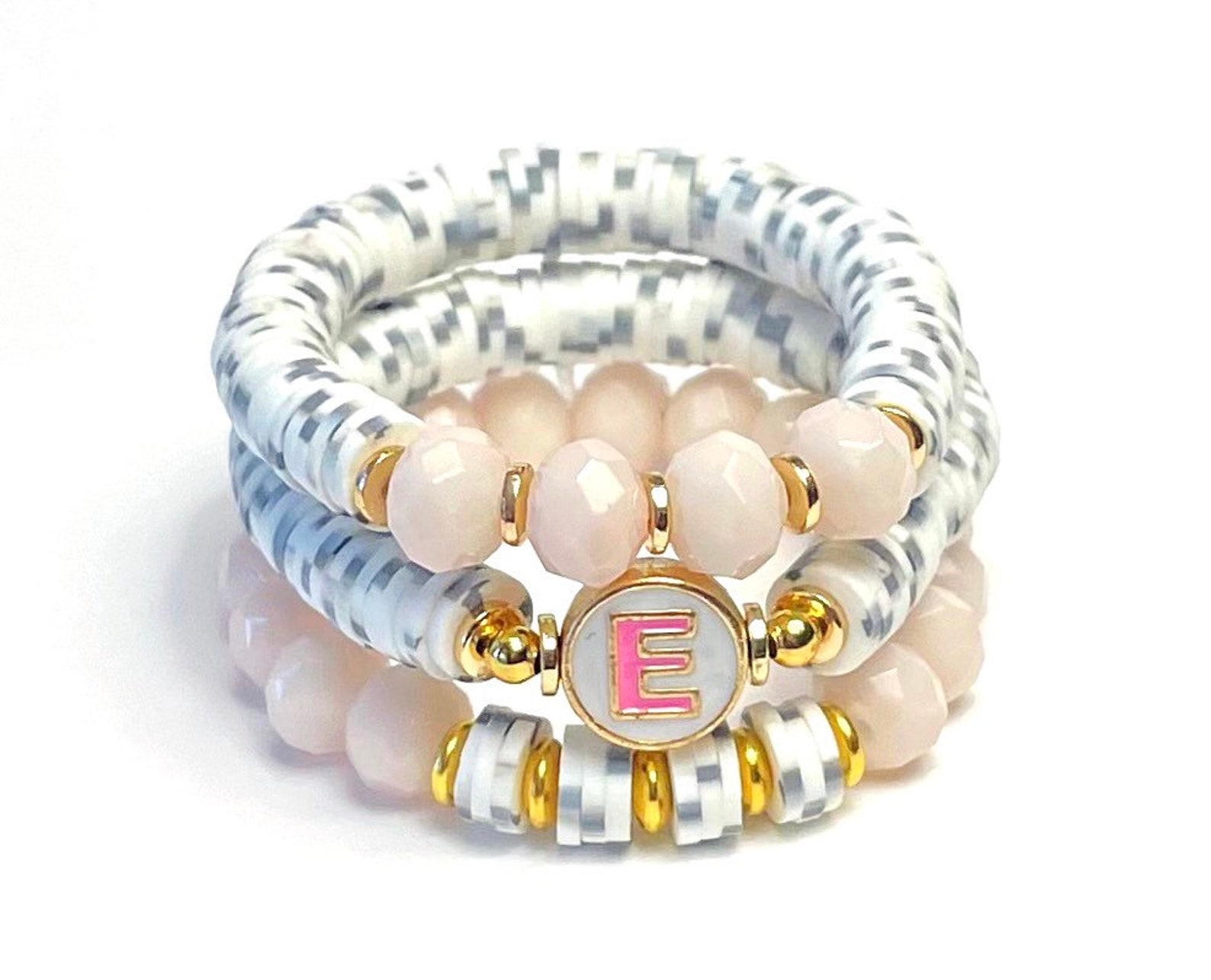 Enamel Initial Bracelets Letter Bracelets Name Bracelets - Etsy