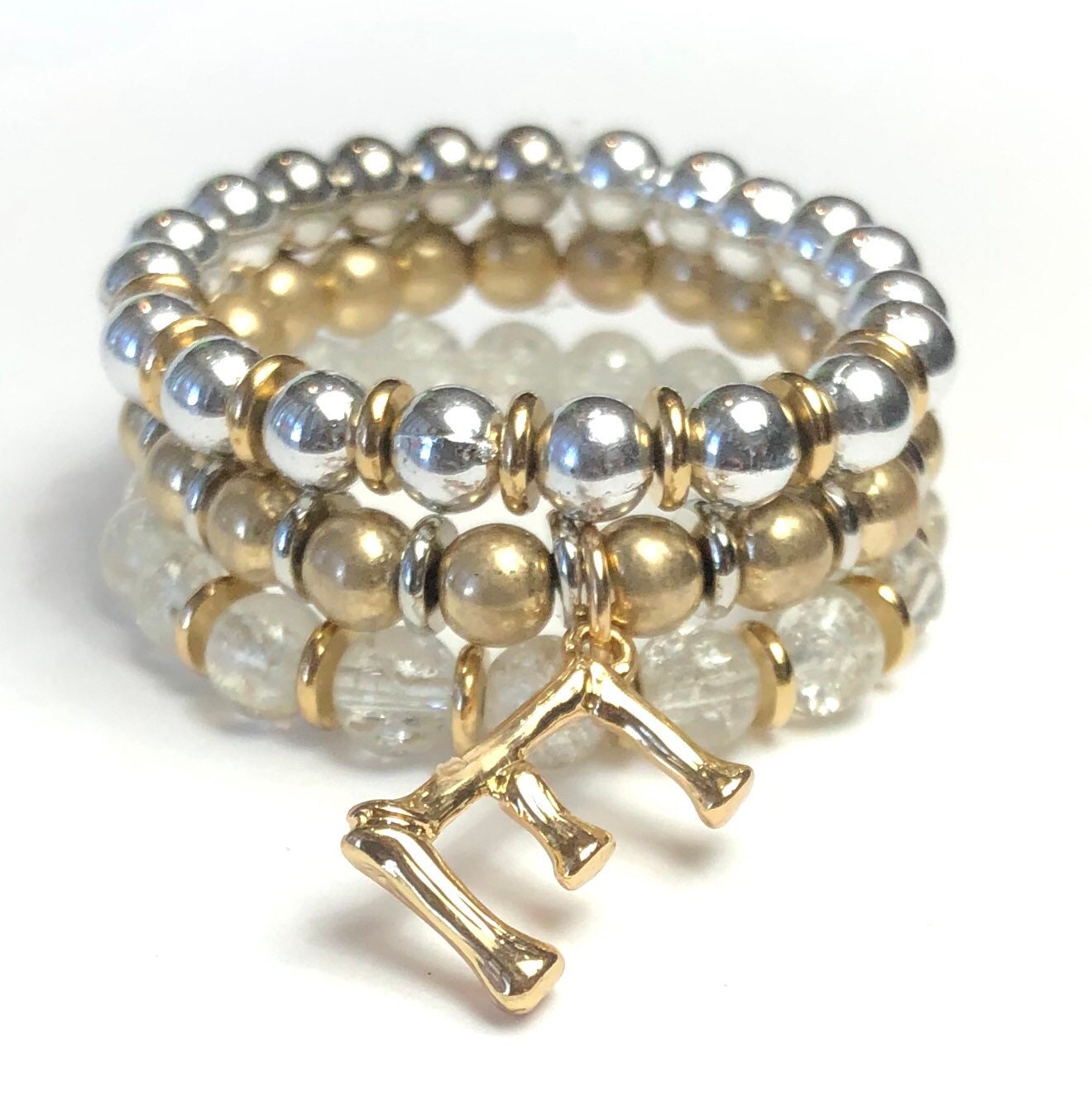 Monogram Bead Bracelet Monogram Bracelet Personalized Beaded | Etsy