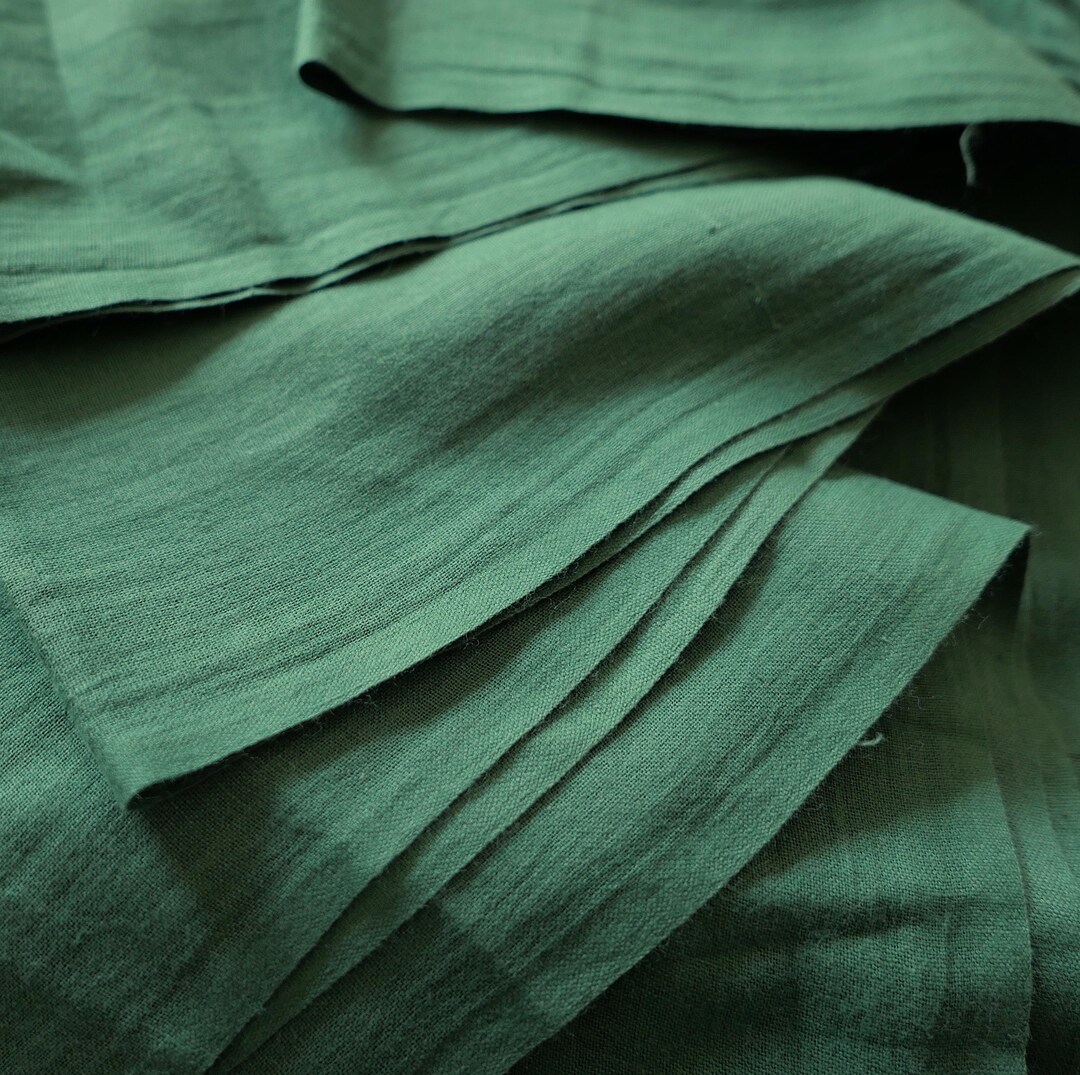 Khadi Cotton in Irish Green, Handloom Fabric India, Ethnic Handwoven ...
