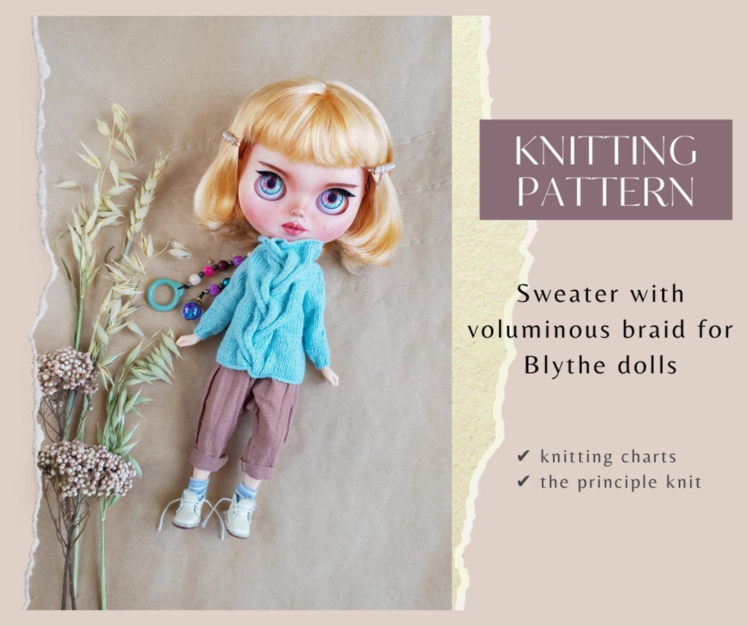 Blythe Pattern Knit Sweater With Voluminous Braid in the Center and ...