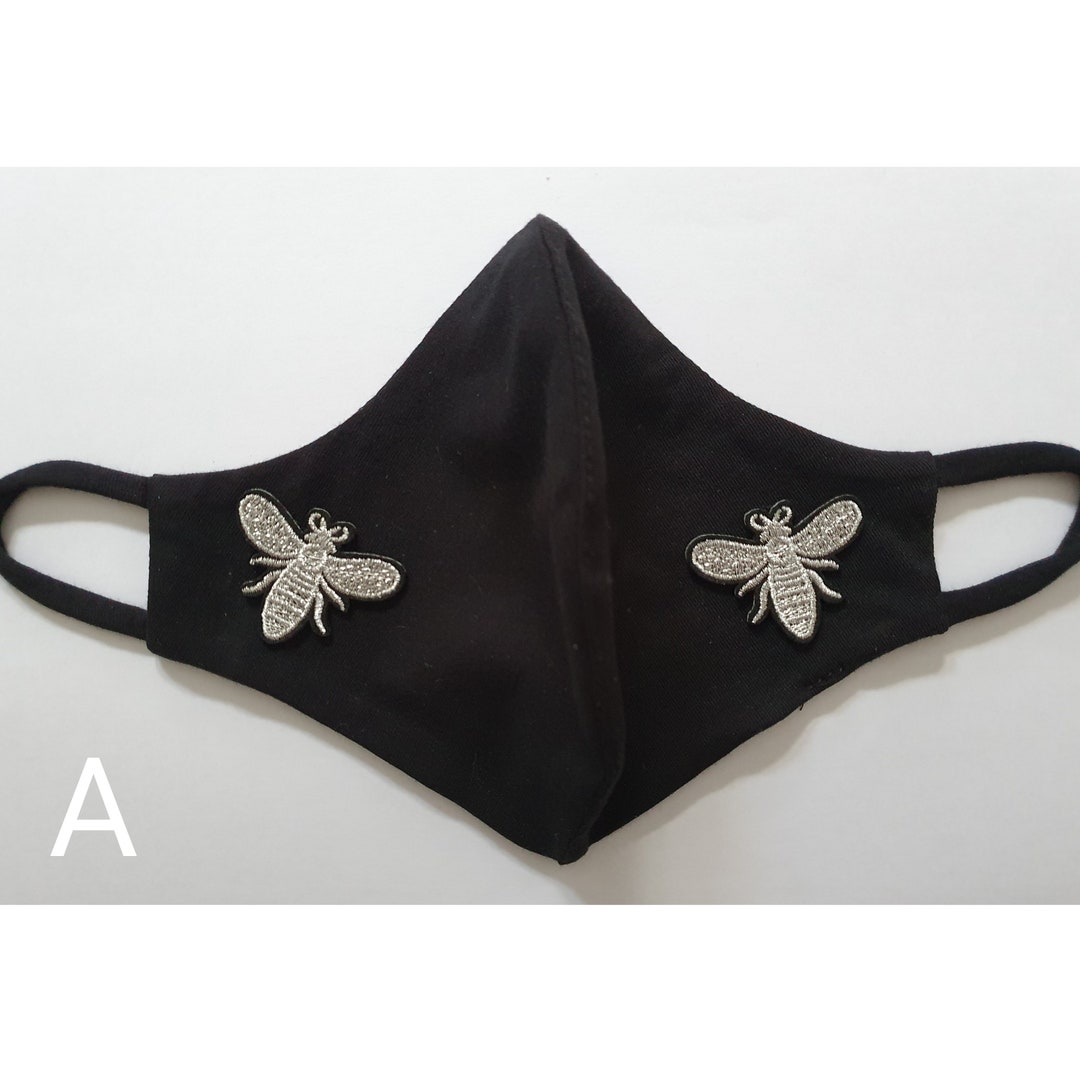 HECHO A PEDIDO Mascarilla de abeja dorada plateada pequeña y cómoda ...