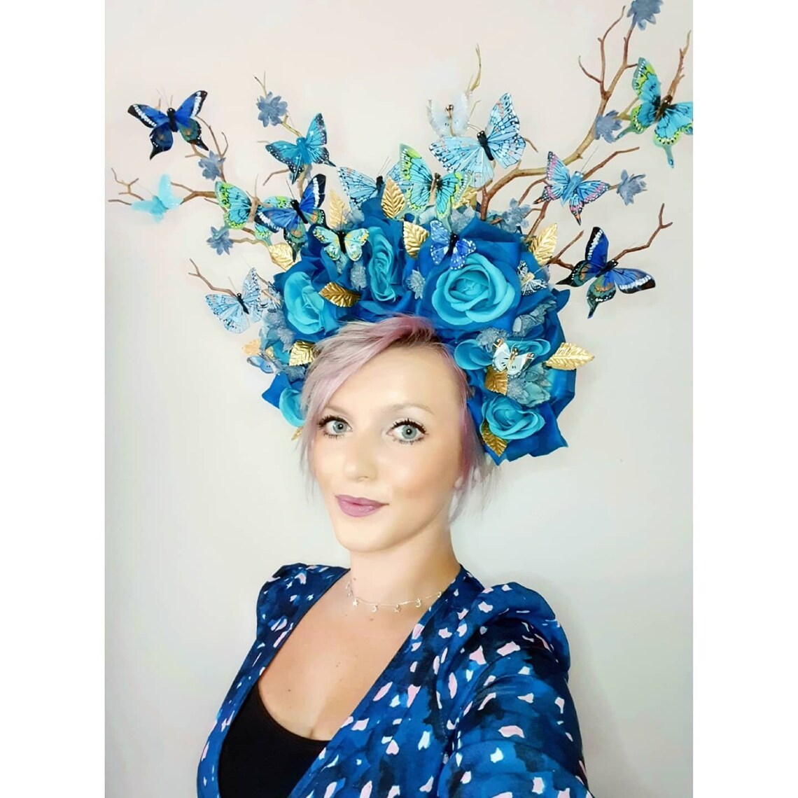 MADE TO ORDER Bespoke Handmade Stunning Blue Rose Statement | Etsy