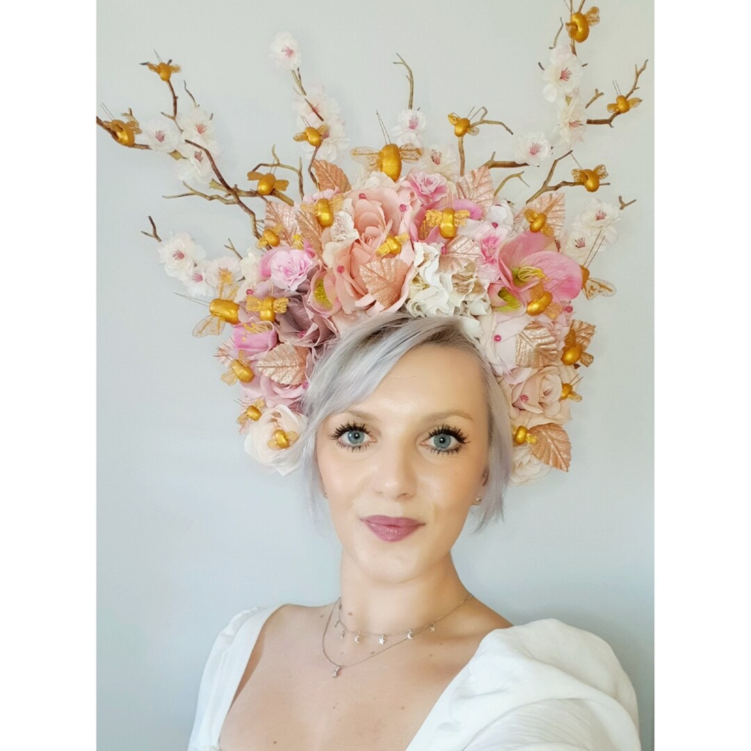 ONE Off-bespoke Handmade Stunning Statement Golden Bumble Bee Headpiece ...