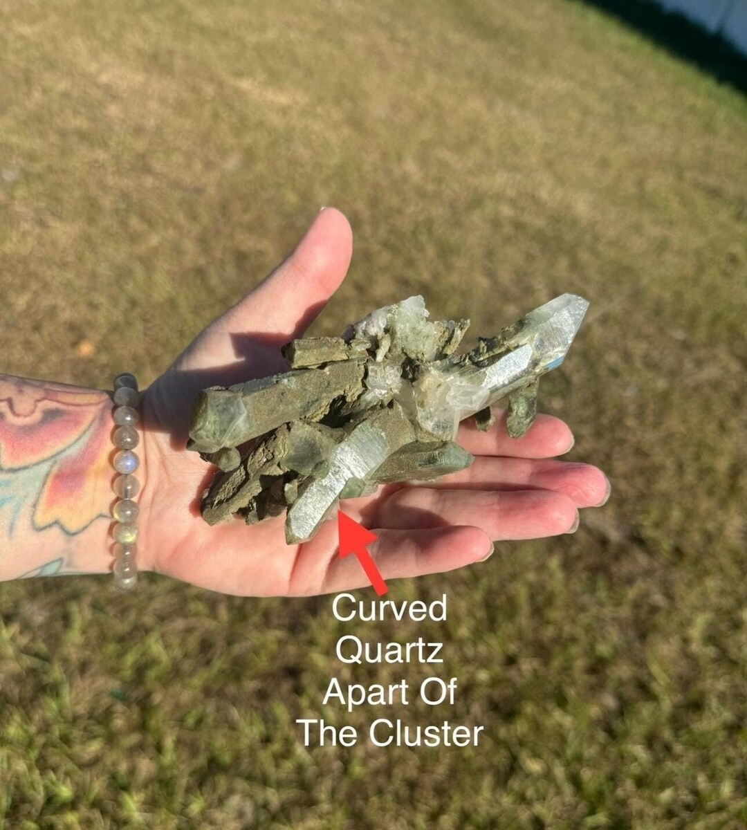 221 Grams Rare Himalayan Pakistan Chlorite Curved Quartz Phantom in ...