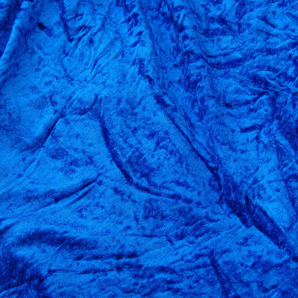 Premium Royal Blue Crushed Velvet Velour Fabric Material Dressmaking ...