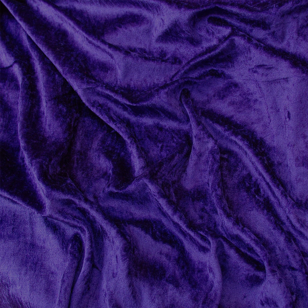 Premium Purple Crushed Velvet Velour Fabric Material Dressmaking ...