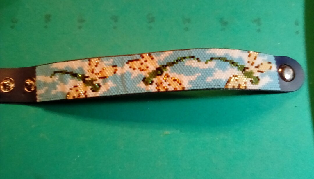 Dragonflies on Leather - Etsy