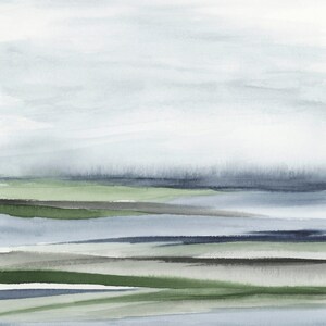 ART PRINT Valley View I, Blue and Green Wall Art, Abstract Nature ...