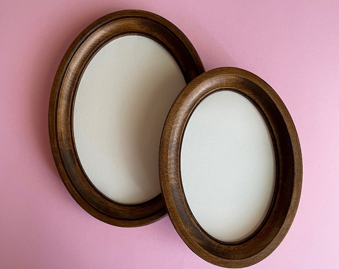 Brown Oval Frame Wooden Oval Frame Frame on the Wall Size 4 X 6 5 X 7 6 ...