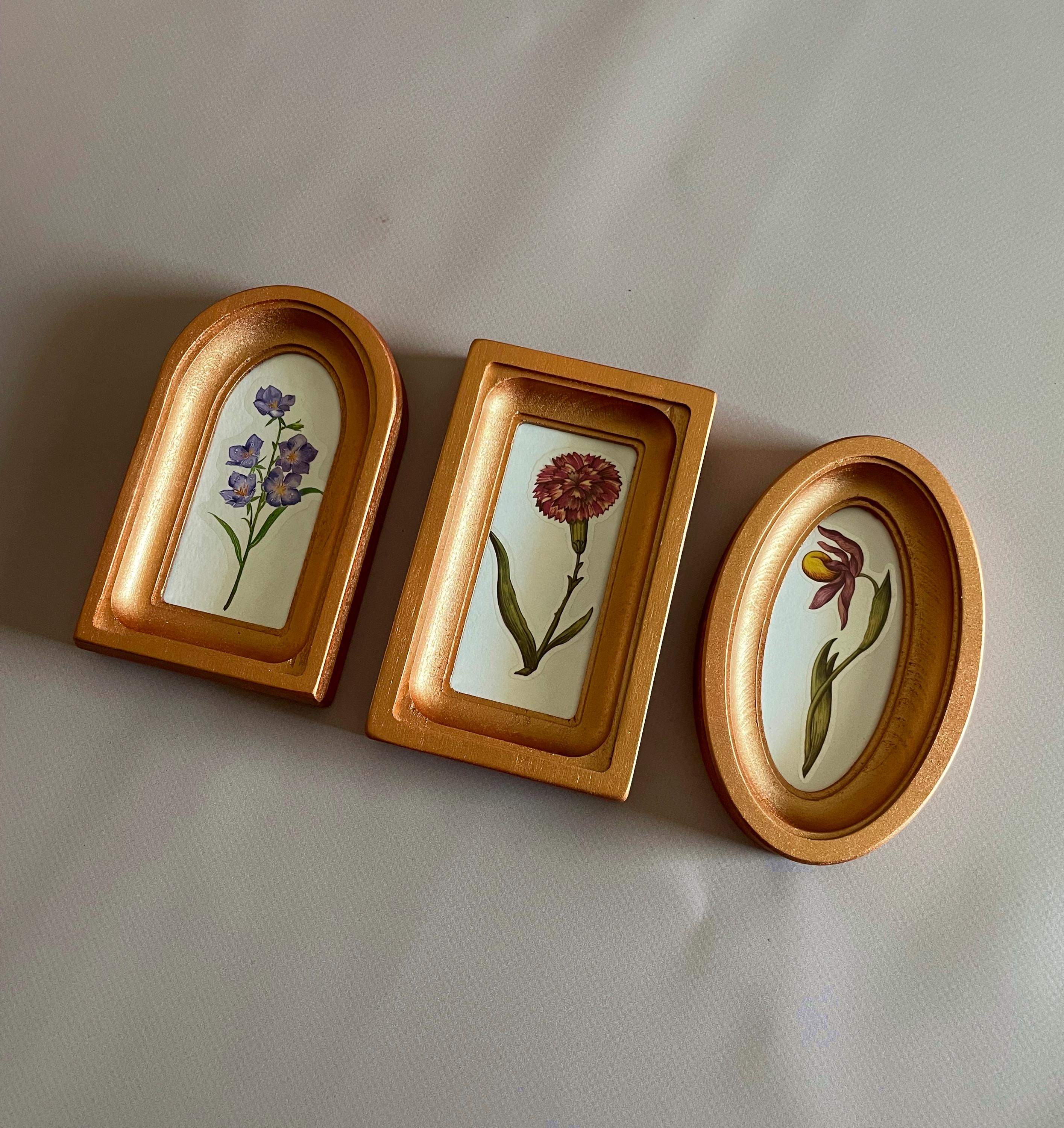Bronze Set of Small Wood Frames:rectangular,oval,arch Frame,christmas ...