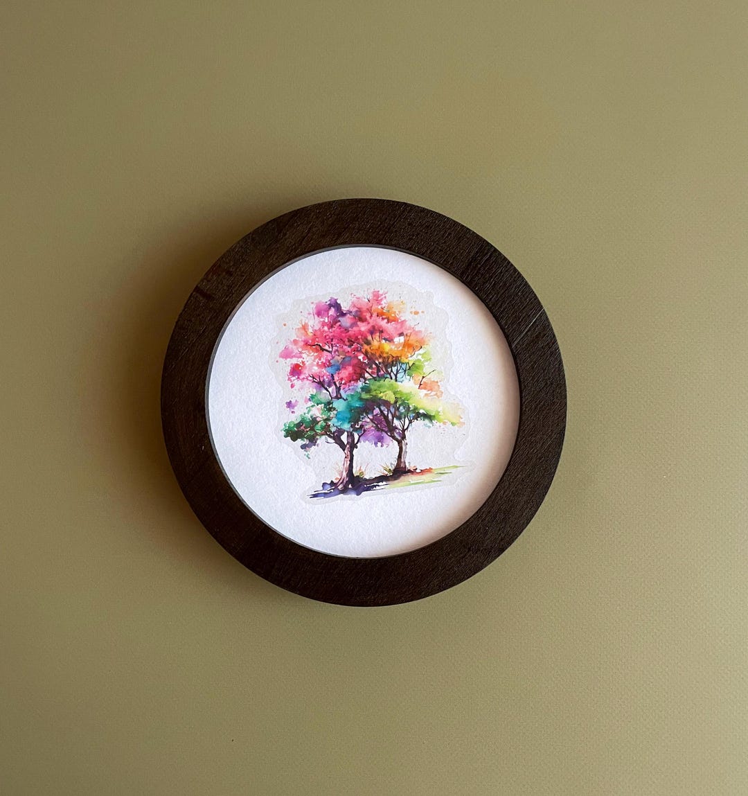 Round Frame,circular Frame,wall Circular Frame,brown Round Frame ...