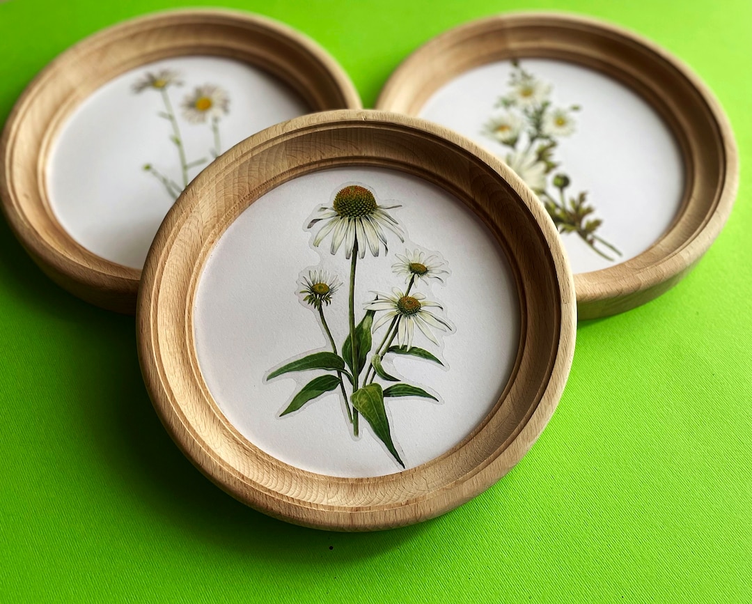 Natural Wooden Picture Frame, Round Frames, Round Photo Frame, Circle ...