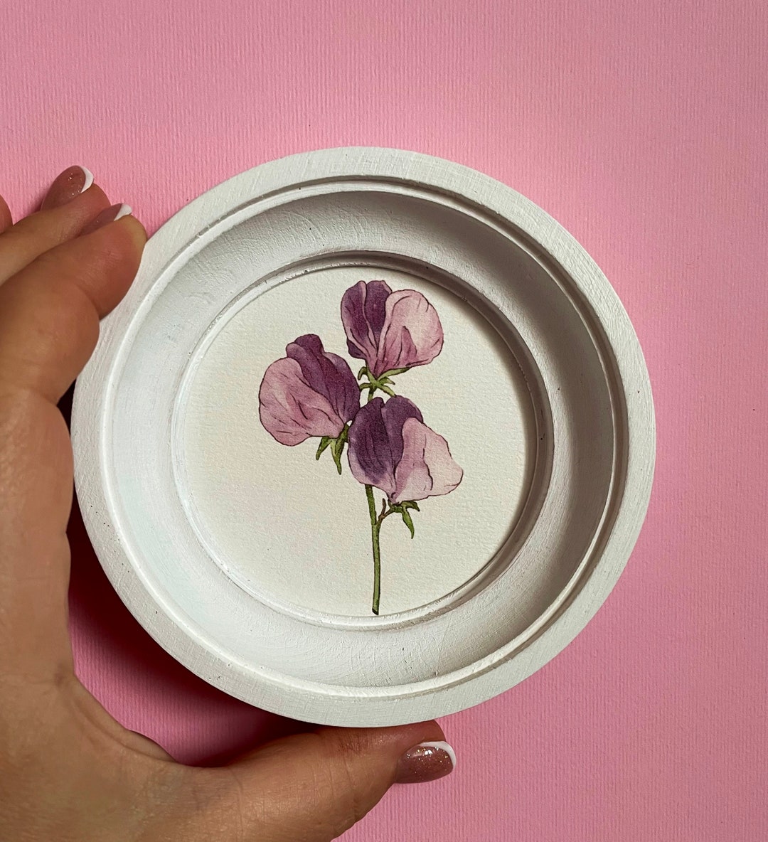 White Round Frame Wood Round Frame Picture Frames Embroidery Frame ...