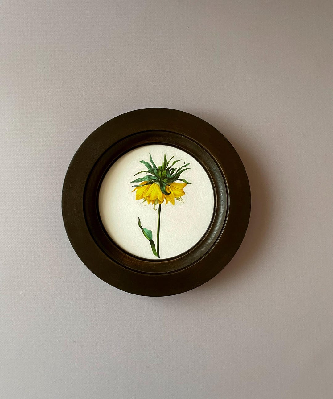 Brown Round Frame, Circle Picture Frame, Natural Wood Frame Size 3-16 ...